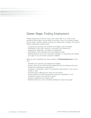 Fillable Online Career Steps Finding Employment Fax Email Print - pdfFiller