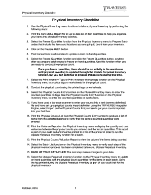 Fillable Online Physical Inventory Checklist Fax Email Print - pdfFiller