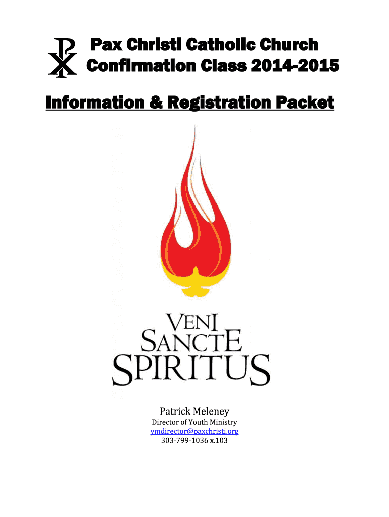 Fillable Online paxchristi Pax Christi Catholic Church Confirmation ...