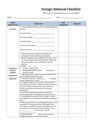 Fillable Online tri-sac Foreign National Checklist - bTRIb-bSACb Fax ...