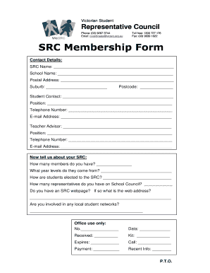 Fillable Online vicsrc org SRC Membership Form - VicSRC - vicsrc org ...