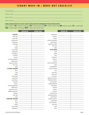 Fillable Online TENANT bMOVEb-IN bMOVEb-OUT bCHECKLISTb Fax Email Print ...