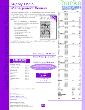 Fillable Online Supply Chain Supply Chain Management Review Management ...