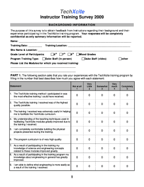 Fillable Online techxcite pratt duke The purpose of this survey is to ...