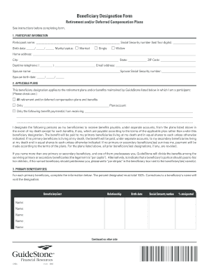 Fillable Online Beneficiary Designation Form - TRBC Staff Fax Email ...