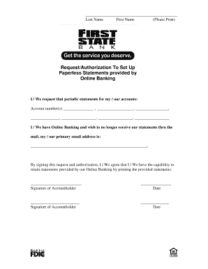 Fillable Online E-Statement Authorization Form Fax Email Print - pdfFiller
