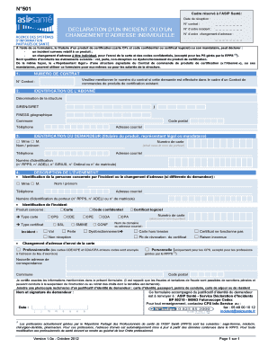 Remplissable En Ligne Formulaire 501 - Dclaration dun incident ...