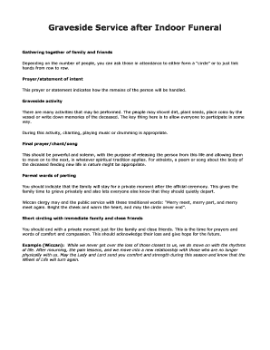 Fillable Online Graveside Service after Indoor Funeral Fax Email Print ...