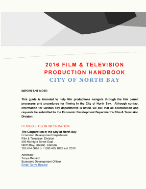 Fillable Online investinnorthbay 2016 FILM amp TELEVISION PRODUCTION ...