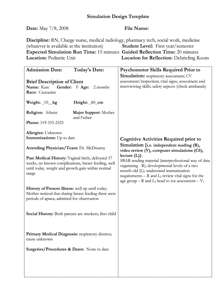 Fillable Online ipe uwo Simulation Design Template Fax Email Print ...