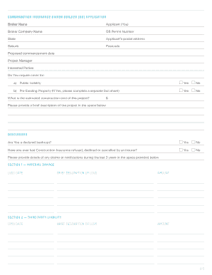 Fillable Online CONSTRUCTION INSURANCE OWNER BUILDER APPLICATION Fax ...