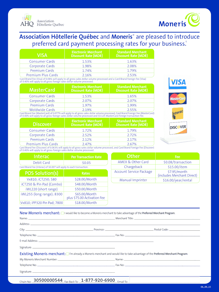 Fillable Online Association Htellerie Qubec and Moneris are Fax Email Print - pdfFiller