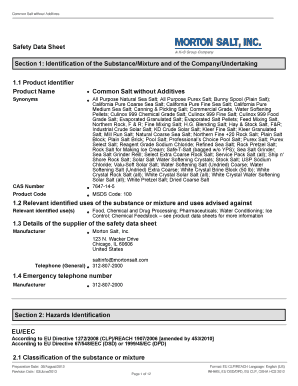 Fillable Online Common Salt without Additives Fax Email Print - pdfFiller