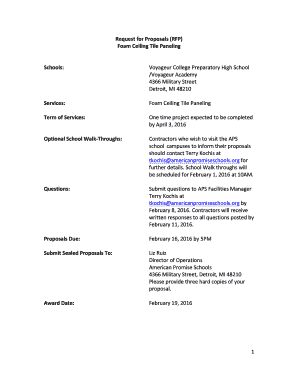 Fillable Online Request for Proposals RFP Foam Ceiling Tile Paneling ...