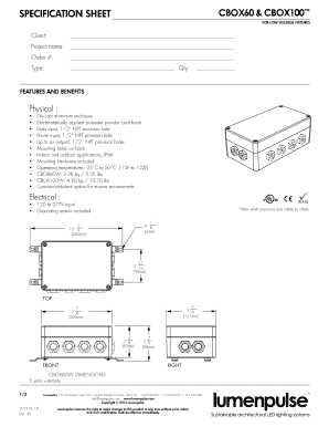 Fillable Online SPECIFICATION SHEET CBOX60 & CBOX100 - Lumenpulse Fax ...