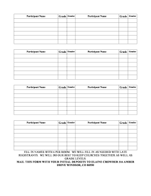 Fillable Online Rooming Assignment Form Fax Email Print - pdfFiller