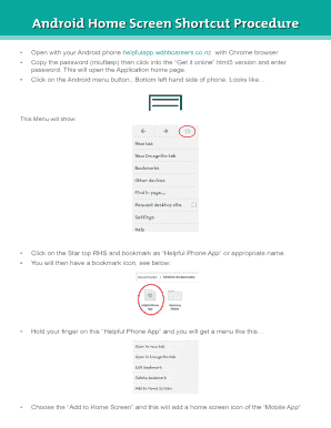 Fillable Online Android Home Screen Shortcut Procedure Fax Email Print ...