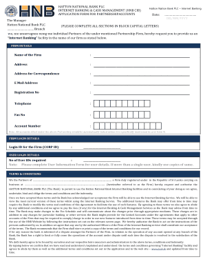 Fillable Online (hnb cib) - application form partnership.pdf Fax Email ...