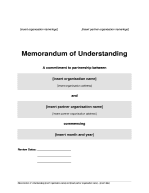 Fillable Online SAMPLE MOU Template - MHCC Organisation Builder (MOB ...