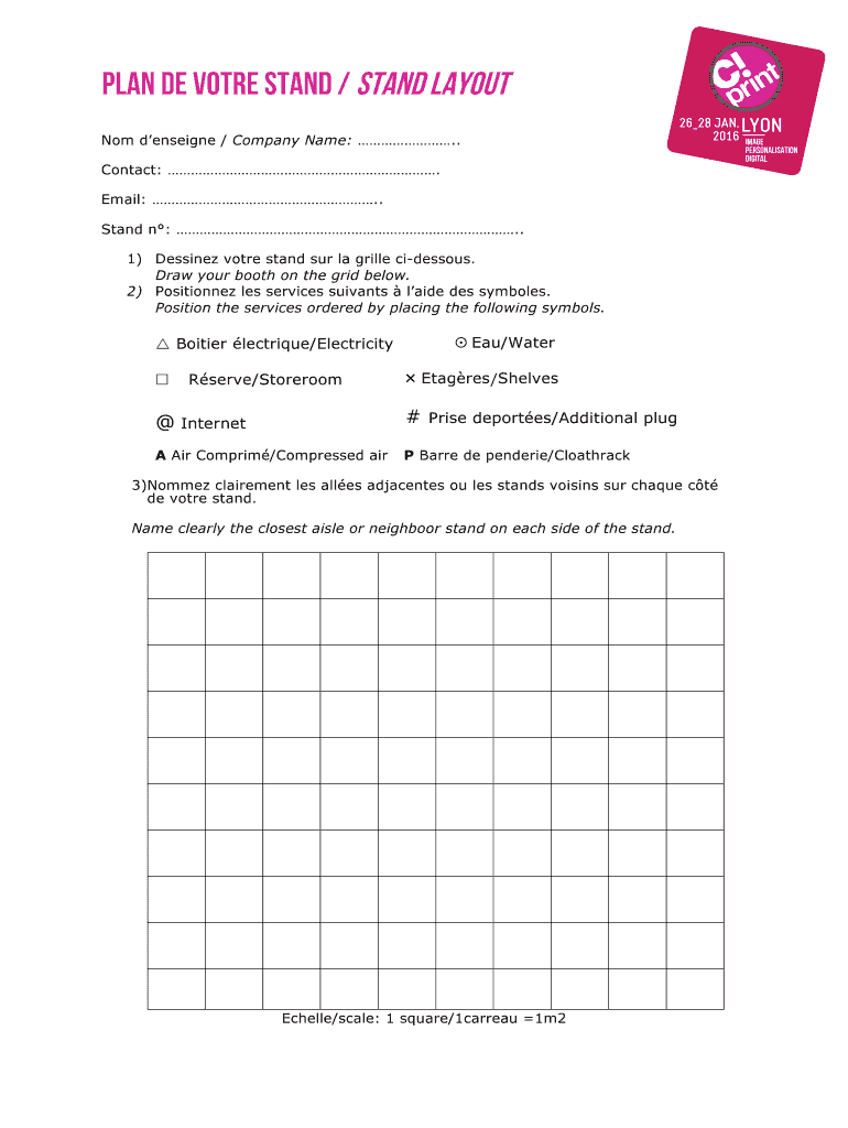 Fillable Online Plan de Votre stand Stand Layout - bsalonb-bcprintbbcomb Fax Email Print - pdfFiller