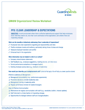 Fillable Online guardingmindsatwork Organizational Review Worksheet ...