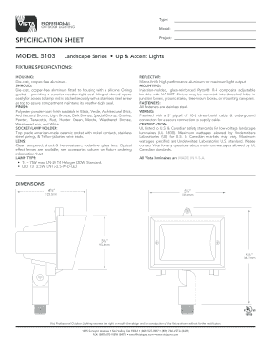 Fillable Online FIXTURE SPECIFICATIONS Fax Email Print - pdfFiller