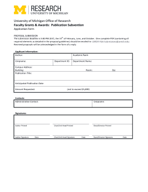 Fillable Online research umich FGA Application Form III - DRAFT Fax ...