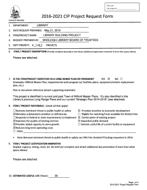 Fillable Online wadleighlibrary OCD use CIP project 2016-2021 CIP ...