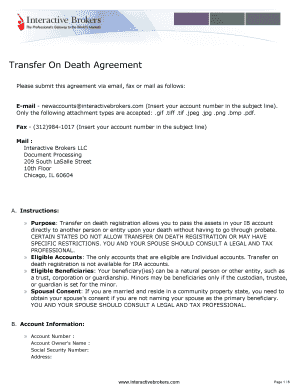 Fillable Online Transfer On bDeath Agreementb Fax Email Print - pdfFiller