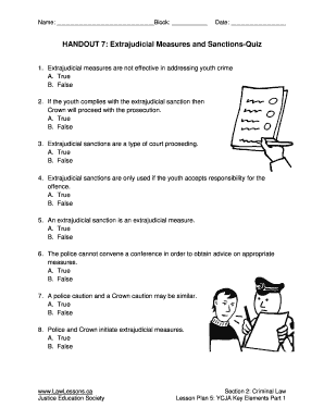 Fillable Online lawlessons HANDOUT 7 Extrajudicial Measures and ...