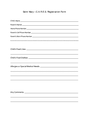 Fillable Online smsk-8 Saint Mary CARES Registration Form - smsk-8 Fax ...