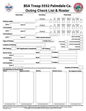 Fillable Online Outing Checklist Fax Email Print - pdfFiller