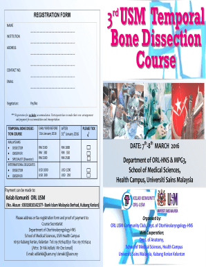 Fillable Online REGISTRATION FORM 33 USM Temporal USM Temporal NAME Fax ...