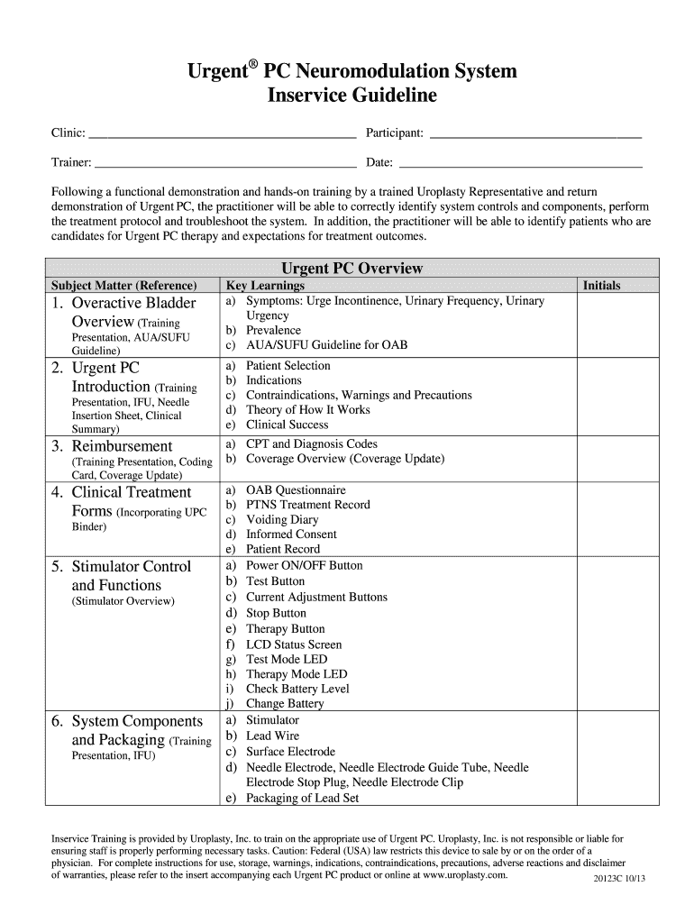 Fillable Online mhcnet Urgent PC Neuromodulation System Inservice ...