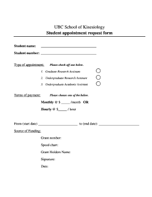 Fillable Online GRA, URA, UAA Appointment Request form Fax Email Print ...
