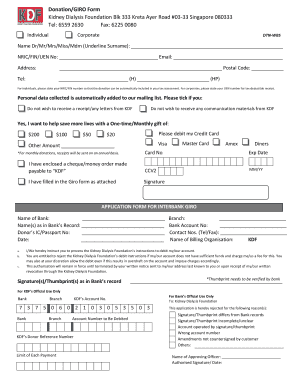 Fillable Online kdf org DonationGIRO Form Kidney Dialysis Foundation ...