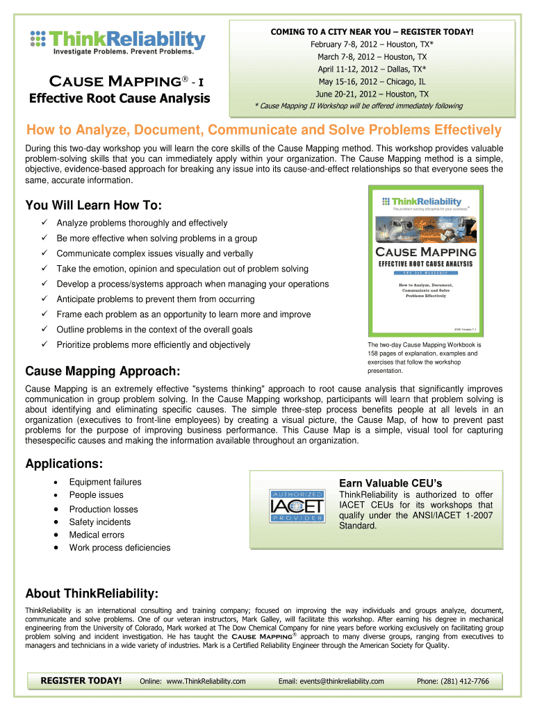 Fillable Online Get a Free Brochure - Cause Mapping - Root Cause ...