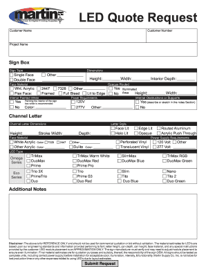 Fillable Online LED Quote Request Form Fax Email Print - pdfFiller