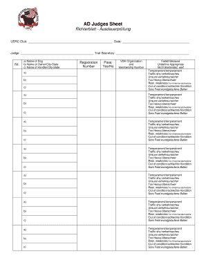 Fillable Online BH Judges sheet - usrconlineorg Fax Email Print - pdfFiller