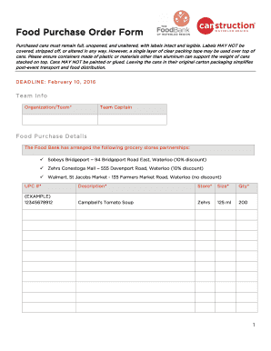 Fillable Online thefoodbank Food Purchase Order Form - thefoodbankca ...