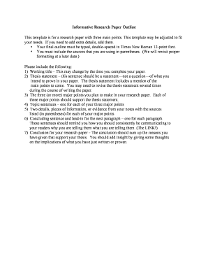 Fillable Online Informative Research Paper Outline - AICE Seafarers Fax ...