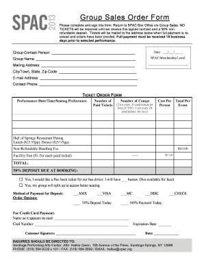 Fillable Online spac Group Sales Order Form Please complete and sign ...