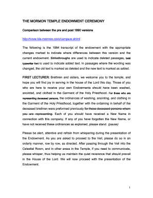 Temple Endowment Ceremony - Fill Online, Printable, Fillable, Blank ...