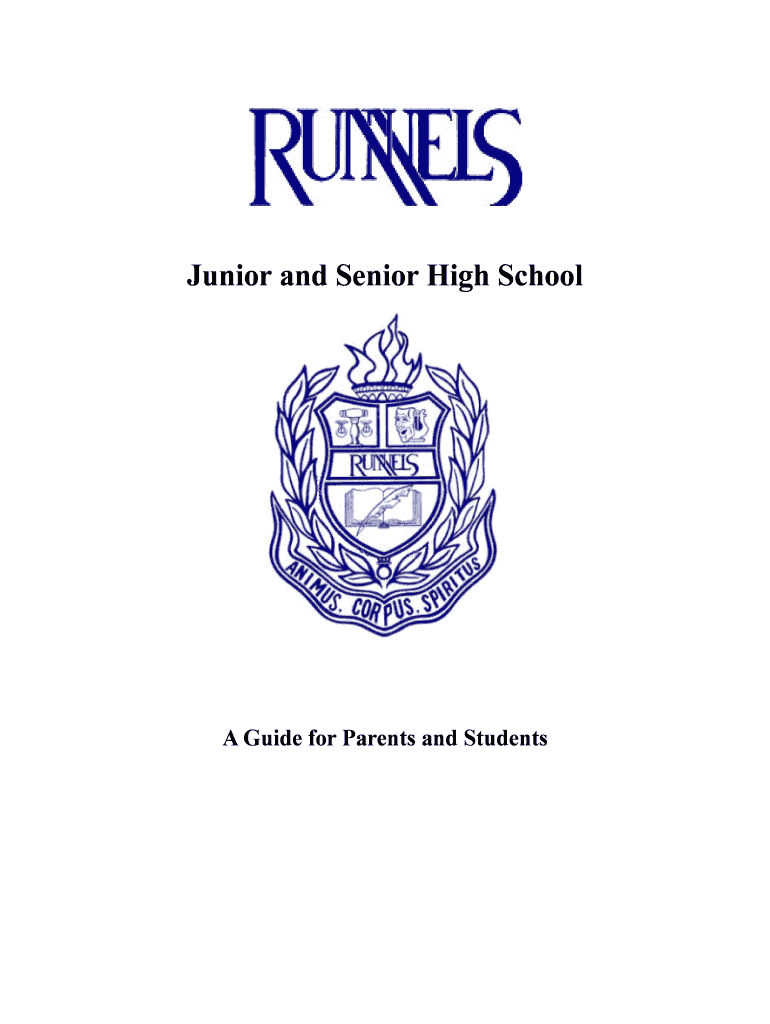 Fillable Online Junior and Senior High School - Runnels School Fax ...