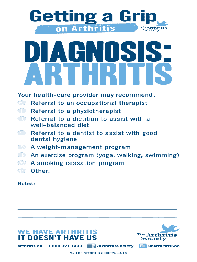 Fillable Online Getting a Grip Buckslip PDF - Arthritis Society Fax ...