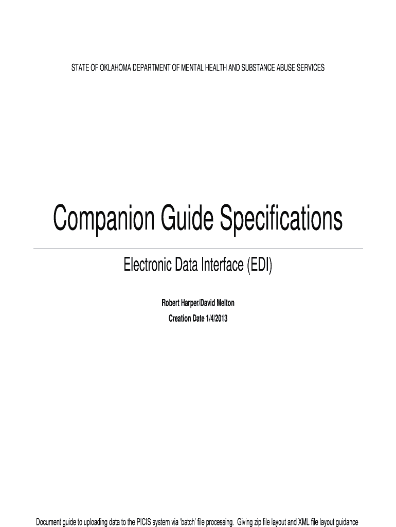 Fillable Online Companion Guide Specifications Electronic Data ...