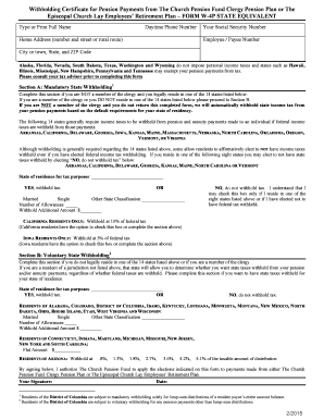 Fillable Online FORM 1 CPF State Form W-4P Equivalent - January 2016 ...
