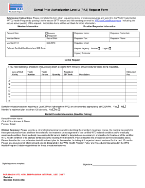 Fillable Online cdc BDentalb Prior Authorization Level 3 PA3 Request ...