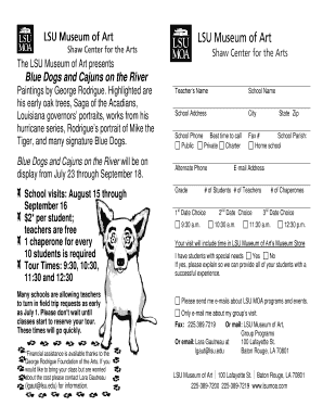 Fillable Online The LSU Museum of Art presents Blue Dogs and Cajuns on ...