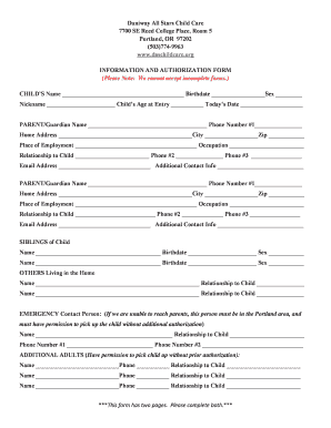 Fillable Online Information-and-Authorization-Formpdf Fax Email Print - pdfFiller